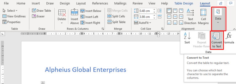 How Can I Convert Text Into A Table Format in Microsoft Word