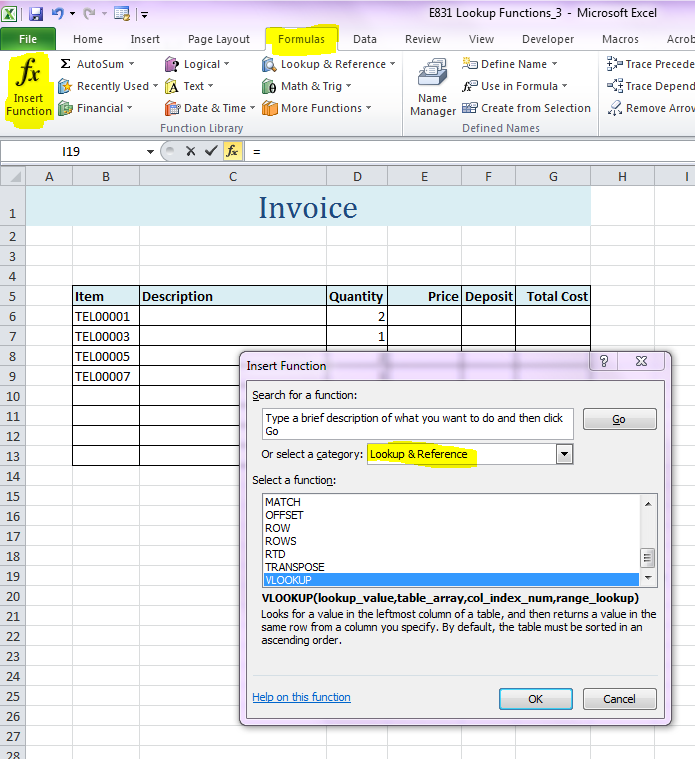 How to do Vlookups in Excel 2010 - Acuity Training