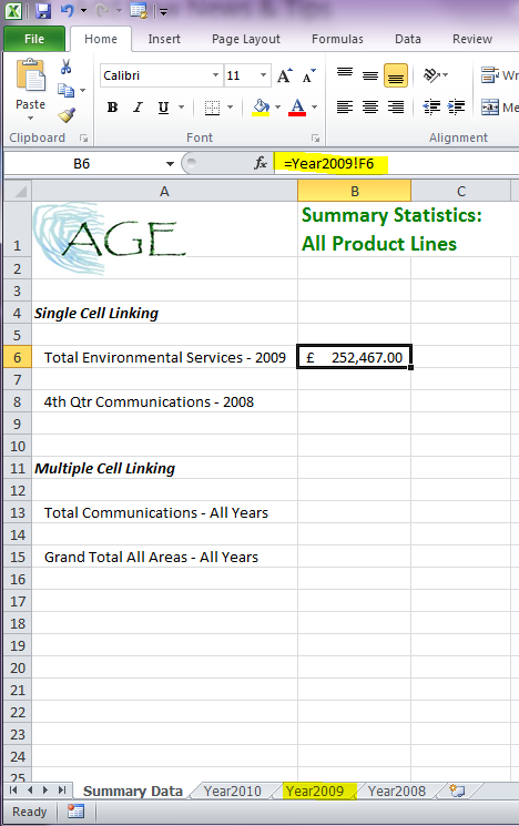 Data Linking In Ms Excel Acuity Training
