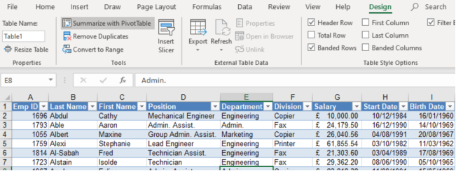 Excel Pivot Tables to Data Tables! - Acuity Training