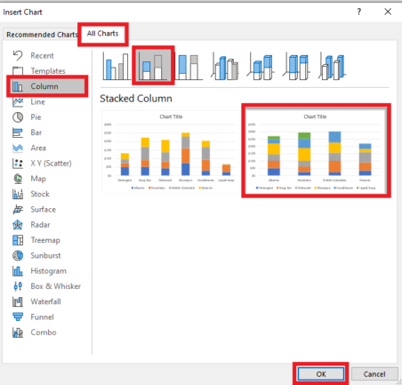 How To Make A Stacked Bar Or Column Chart (5 Minutes Or Less!)