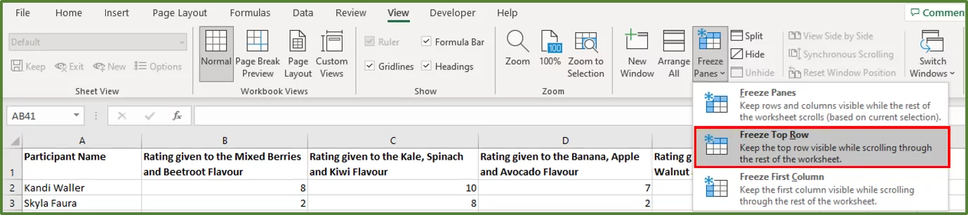 Monitor Your Data With Freeze Panes In Excel! - Acuity Training