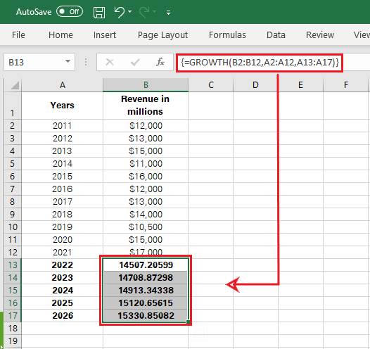 Using the GROWTH Function in Excel - Acuity Training
