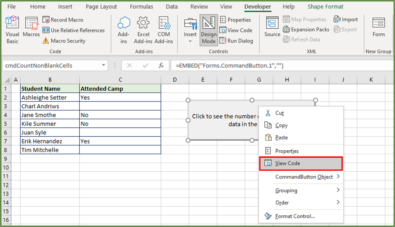 The COUNTA Function - Use It In Your Own VBA Code! - Acuity Training