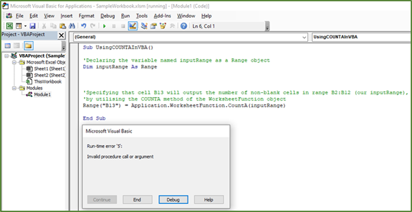The COUNTA Function - Use It In Your Own VBA Code! - Acuity Training