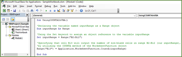 The COUNTA Function - Use It In Your Own VBA Code! - Acuity Training