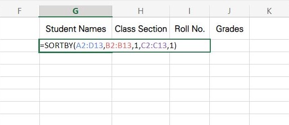 SORT and SORTBY functions