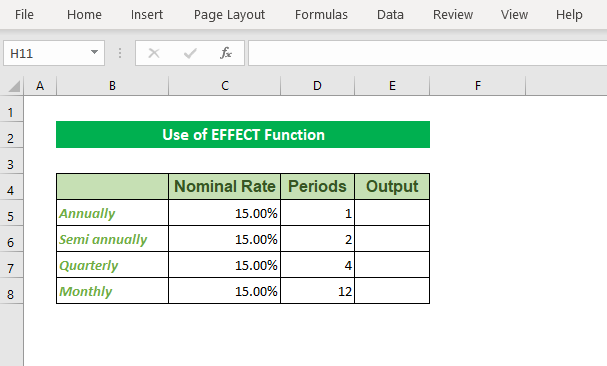 The EFFECT Function in Excel [Explained with 2 examples & 3 videos]