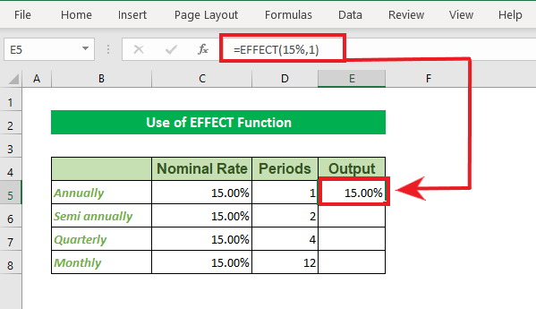 The EFFECT Function in Excel [Explained with 2 examples & 3 videos]