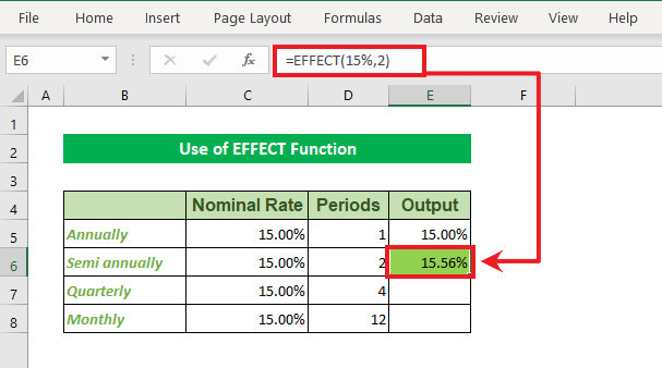 The EFFECT Function in Excel [Explained with 2 examples & 3 videos]