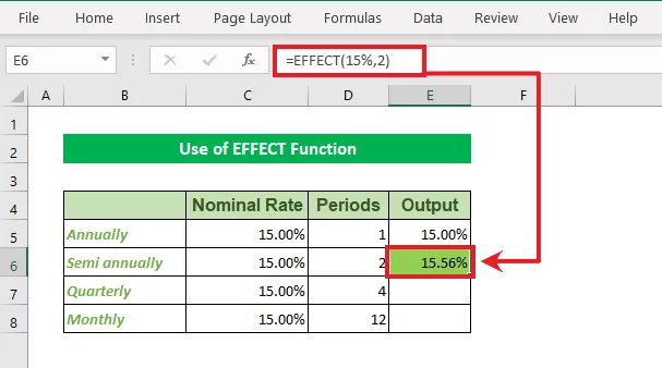 The EFFECT Function in Excel [Explained with 2 examples & 3 videos]