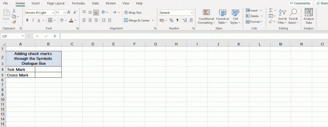 Inserting A Check Mark (Tick ) Symbol in Excel - Acuity Training