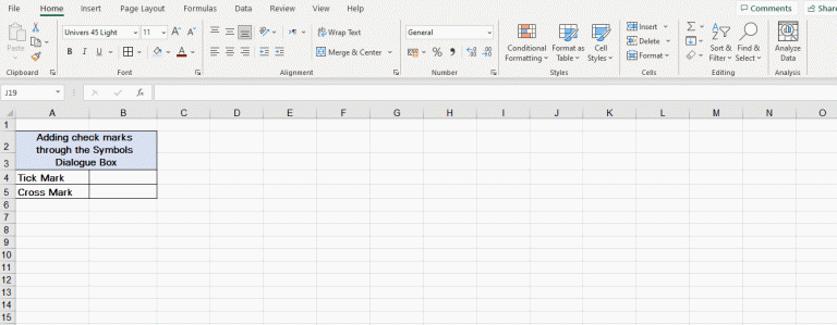 Inserting A Check Mark (Tick ) Symbol in Excel - Acuity Training