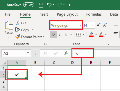 Inserting A Check Mark (Tick ) Symbol in Excel - Acuity Training