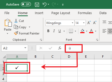 Inserting A Check Mark (Tick ) Symbol in Excel - Acuity Training